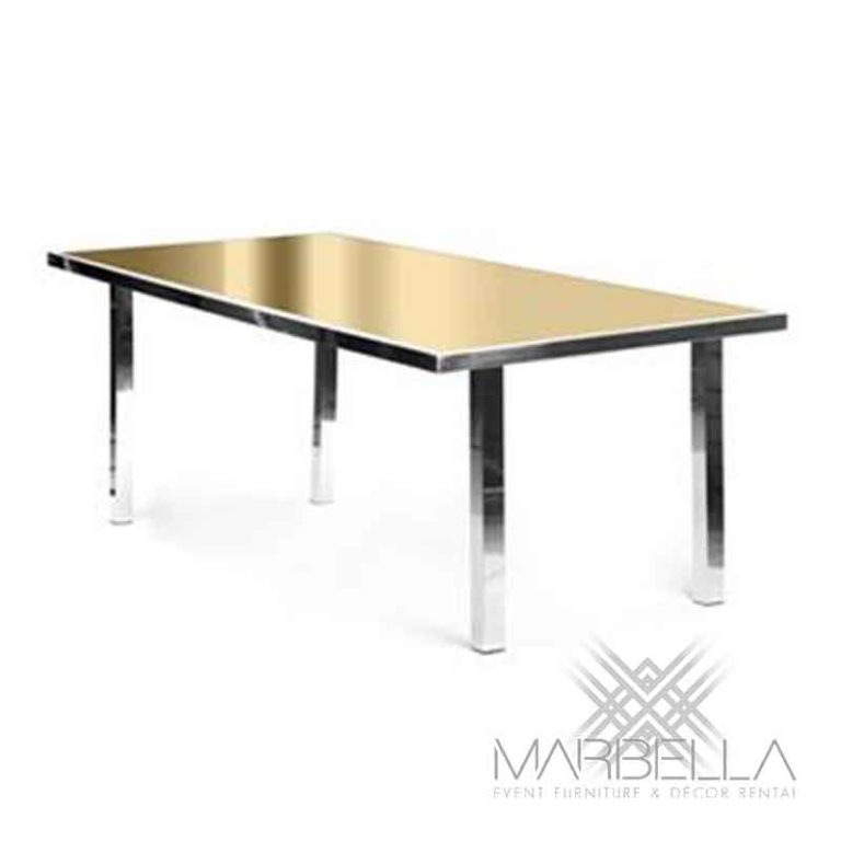 Marbella Event Furniture & Decor Rental - PRESCOTT SILVER TABLE
